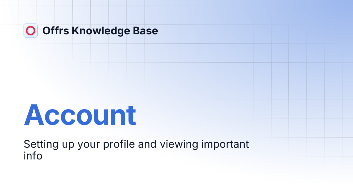 Account | Offrs Knowledge Base